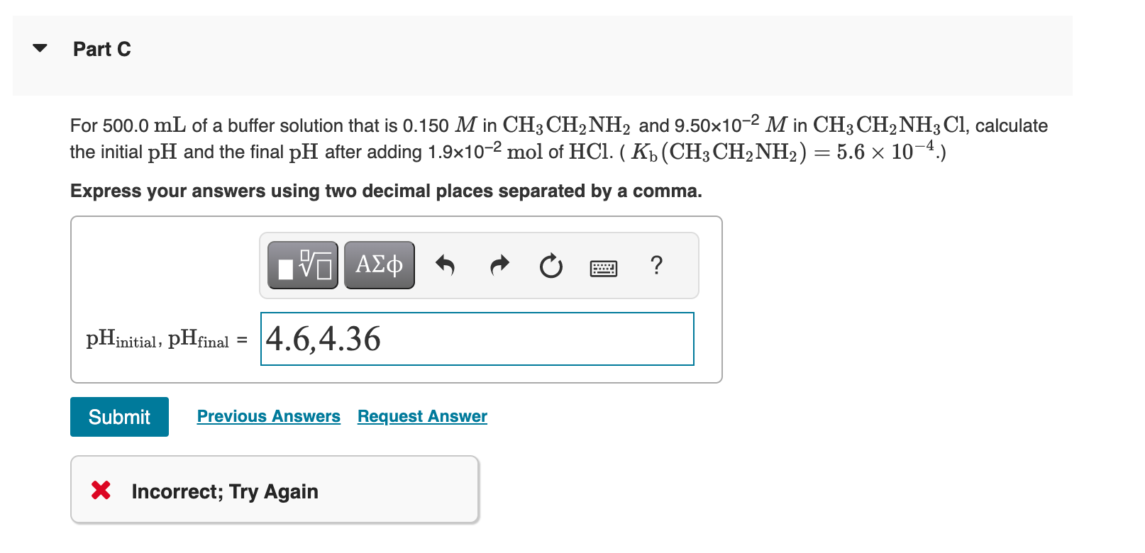 Solved For 500.0 mL of a buffer solution that is 0.170M in | Chegg.com