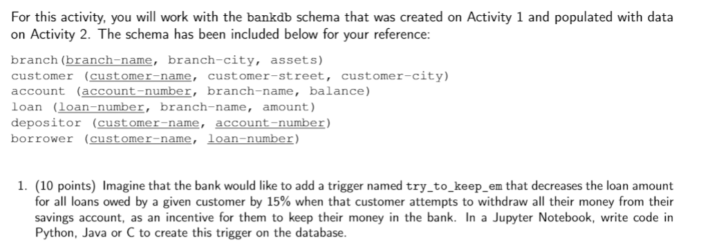 Solved database help needed, using python note: all of them | Chegg.com