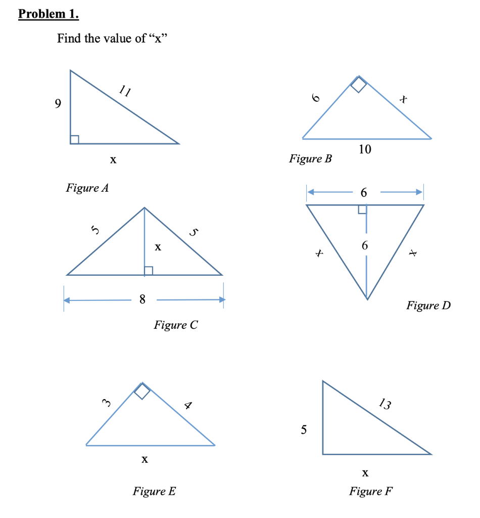Solved Find the value of " x " Figure A Figure E | Chegg.com