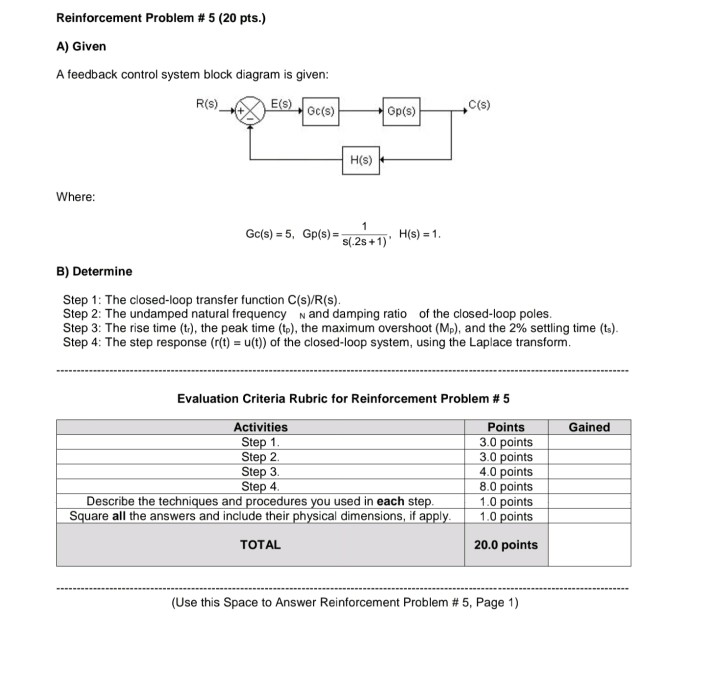 Solved Reinforcement Problem #5 (20 pts.) A) Given A | Chegg.com