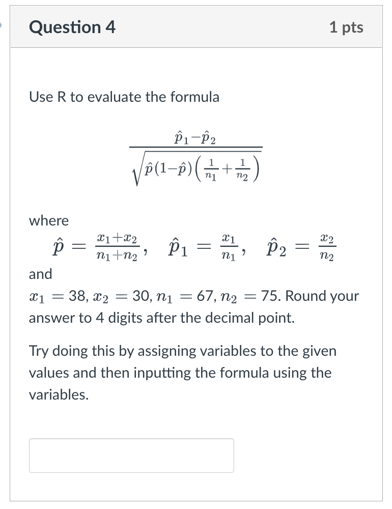 Solved Use R to evaluate the formula | Chegg.com