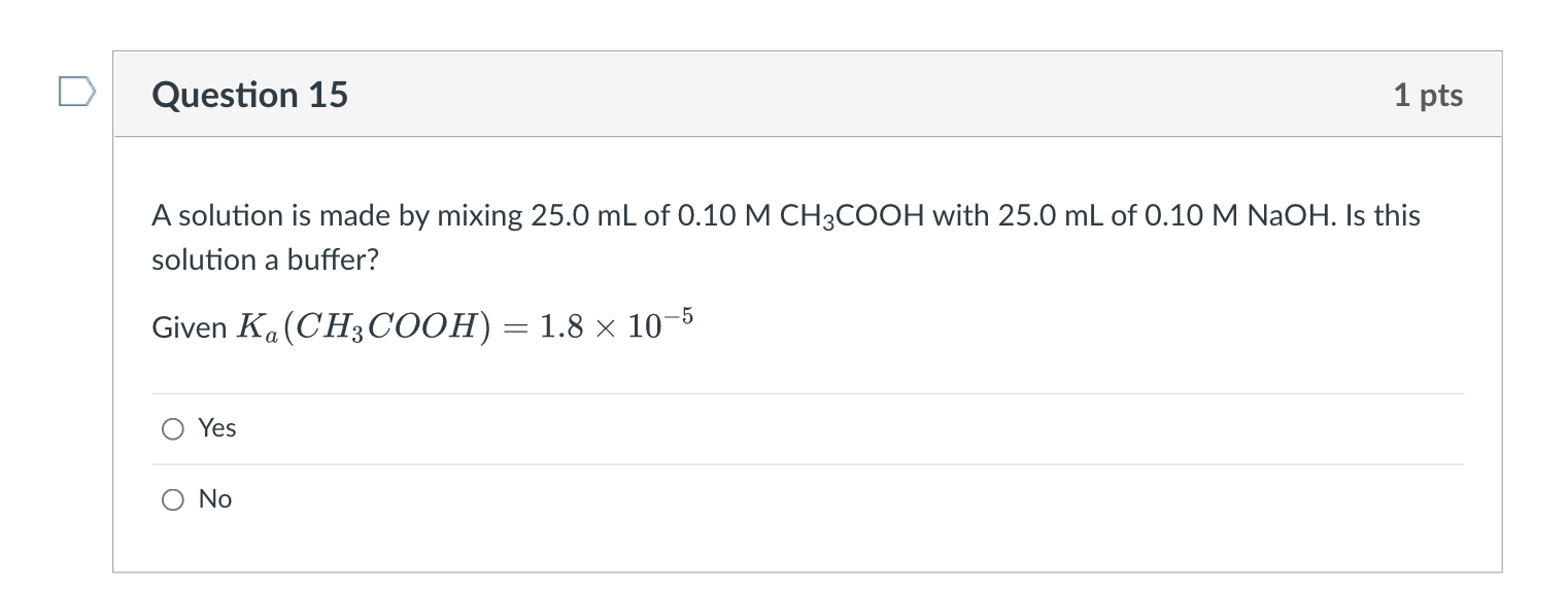 Solved A solution is made by mixing 25.0 mL of 0.10MCH3COOH | Chegg.com