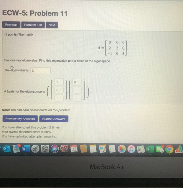 Solved ECW-5: Problem 11 Previous Problem List Next (5 | Chegg.com