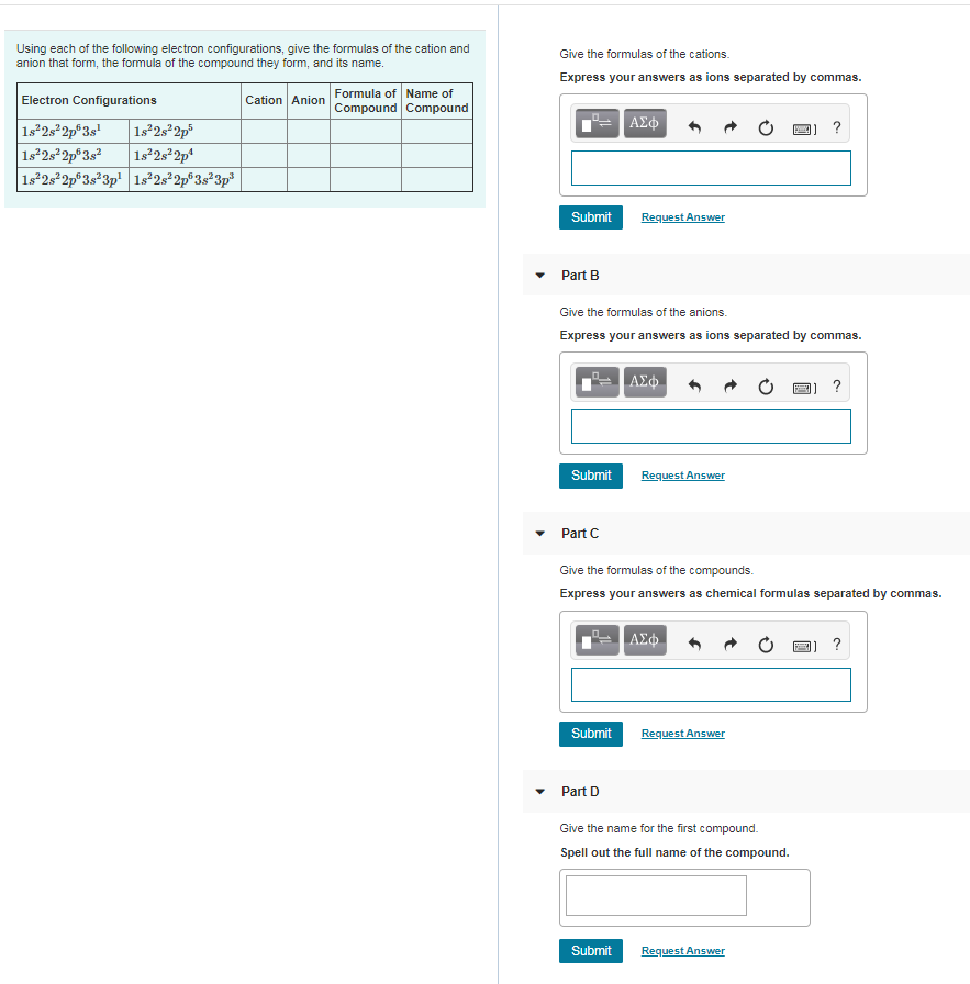Solved Using each of the following electron configurations, | Chegg.com