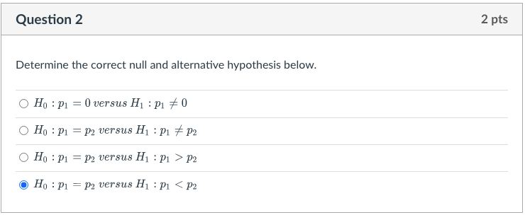 Determine the correct null and alternative hypothesis | Chegg.com