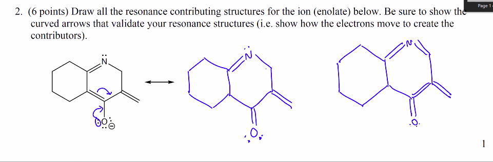 Solved Page 1 2. (6 points) Draw all the resonance | Chegg.com