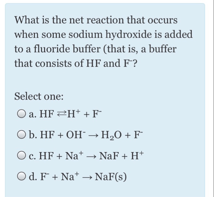 Solved What is the net reaction that occurs when some sodium | Chegg.com