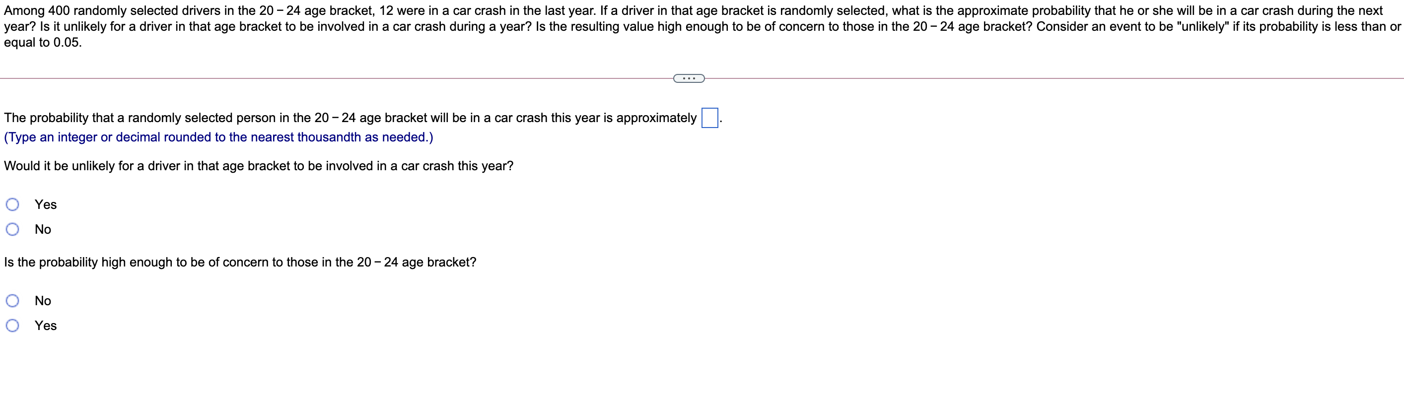 Solved Among 400 randomly selected drivers in the 20 - 24 | Chegg.com
