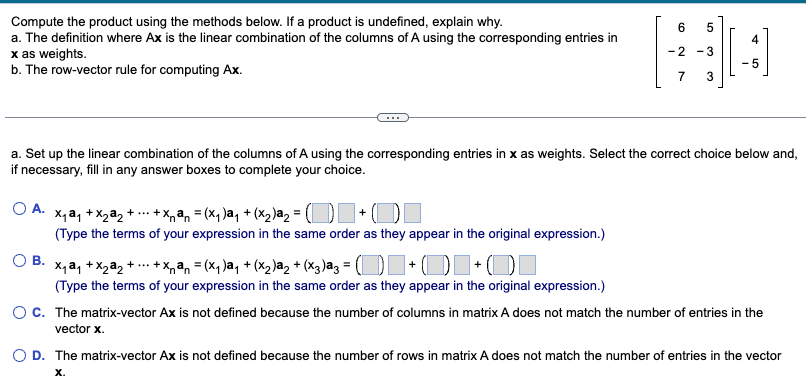 Solved Compute the product using the methods below. If a | Chegg.com