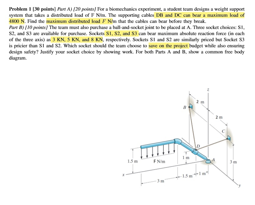 Solved Problem 1 [30 points) Part A) (20 points) For a | Chegg.com