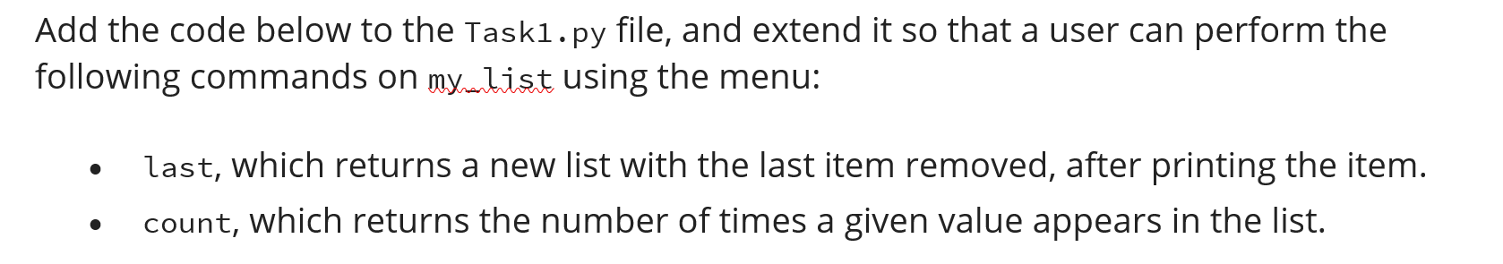 Solved Add the code below to the Taski.py file, and extend | Chegg.com
