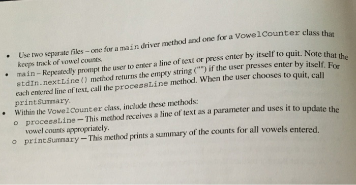 Solved S. lafter $9.9- easy] Vowel Counter: lines of counts | Chegg.com