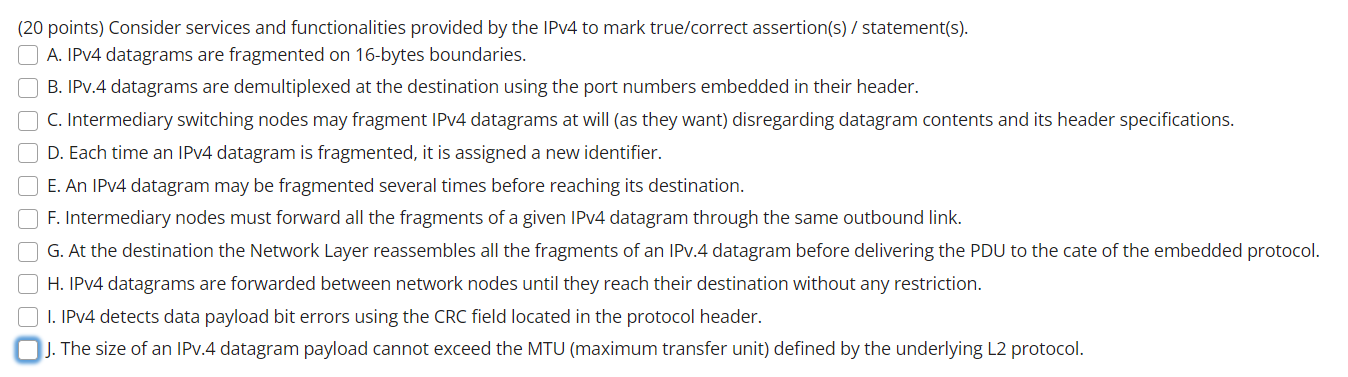Solved (20 points) Consider services and functionalities | Chegg.com
