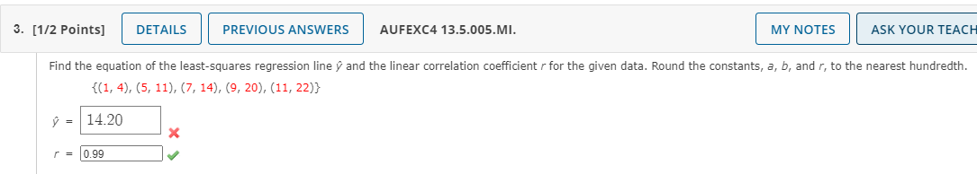 Solved 8. [-75 Points] DETAILS AUFEXC4 13.5.018. MY NOTES | Chegg.com