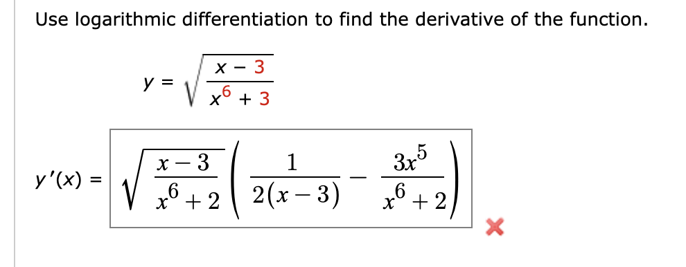 Solved Use logarithmic differentiation to find the | Chegg.com
