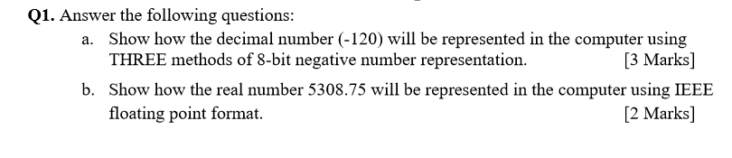 Solved Q1. Answer the following questions: a. Show how the | Chegg.com