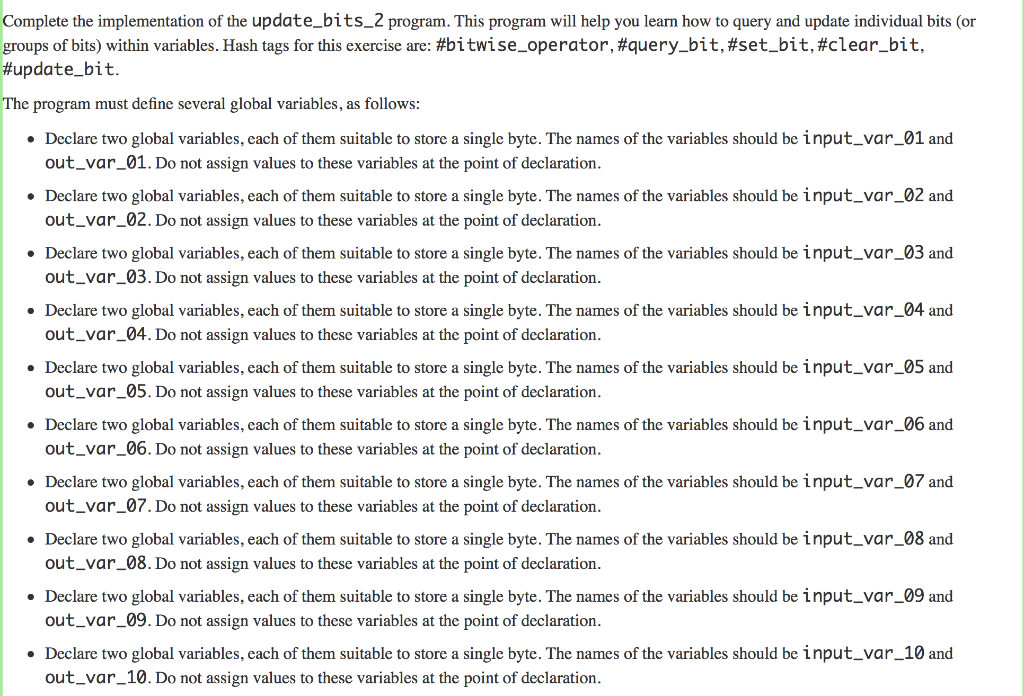 Complete the implementation of the update_bits_2 | Chegg.com