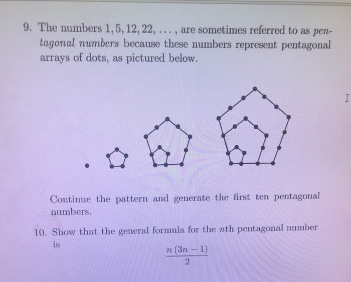 Solved 9. The numbers 1,5, 12,22, ..., are sometimes | Chegg.com