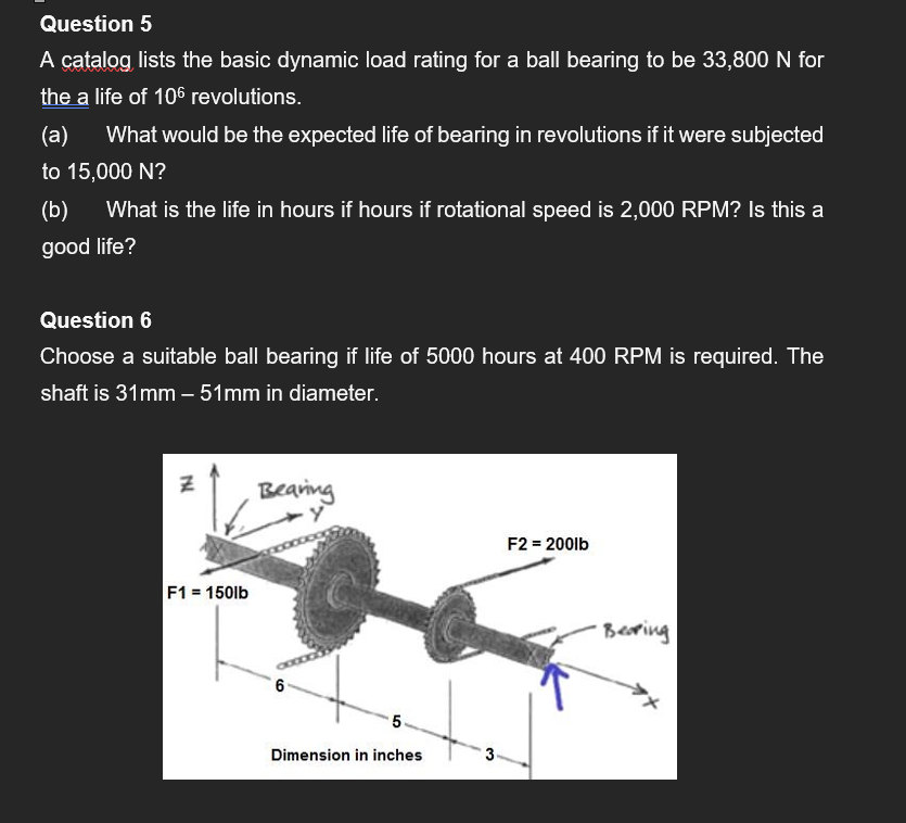 Solved Question 5 A catalog lists the basic dynamic load | Chegg.com