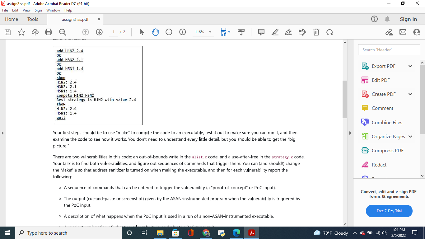 - х assign2 ss.pdf - Adobe Acrobat Reader DC (64-bit) | Chegg.com