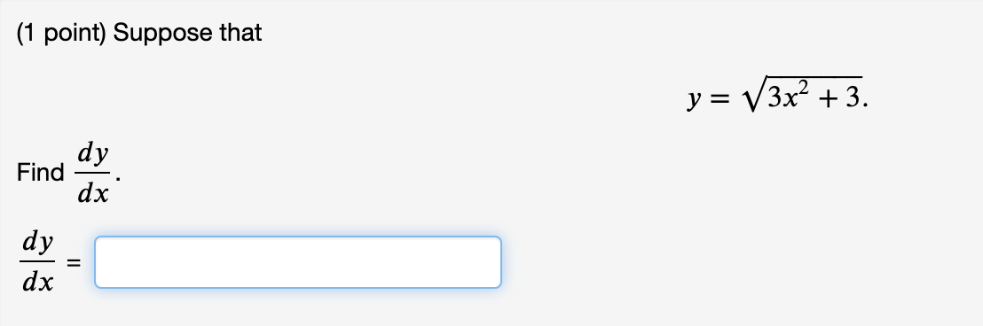 Solved (1 point) Suppose that f(x) = (5x + 4). Find f'(x). | Chegg.com