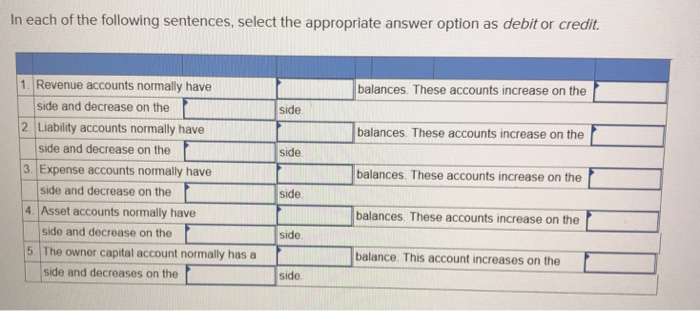 Solved In each of the following sentences, select the | Chegg.com