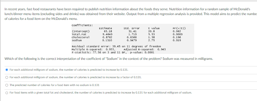 Solved In recent years, fast food restaurants have been | Chegg.com