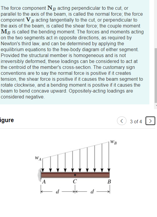 Solved Part A - Internal Loading Due to a Variable, | Chegg.com