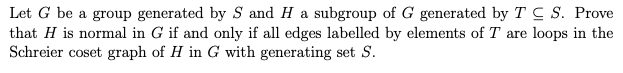 Solved H is a subgroup generated by a subgroup of S. Edges | Chegg.com