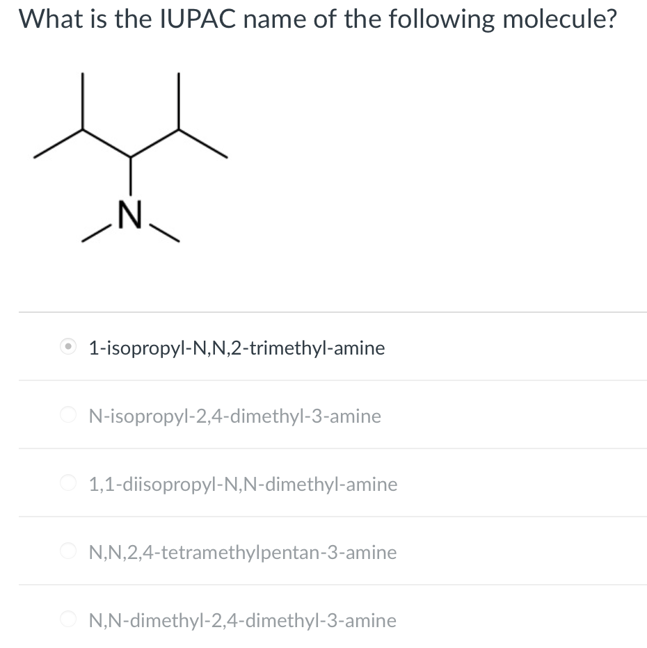 Solved What is the IUPAC name of the following molecule? | Chegg.com