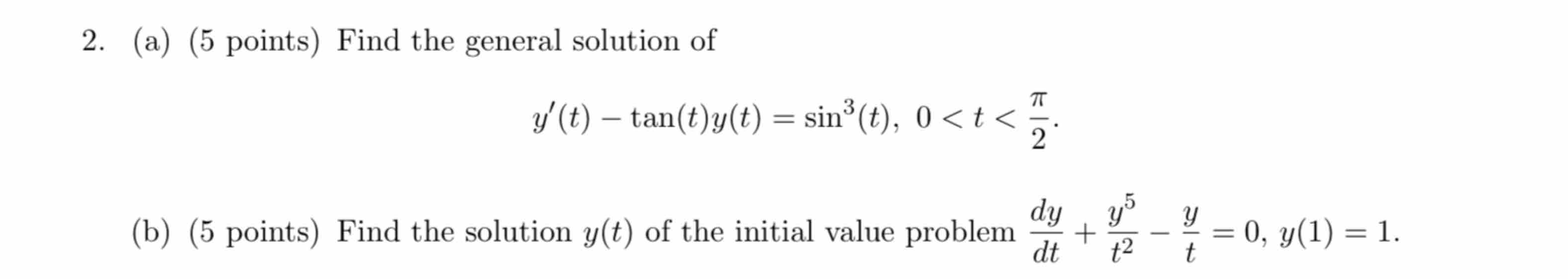 Solved (a) (5 ﻿points) ﻿Find the general solution | Chegg.com