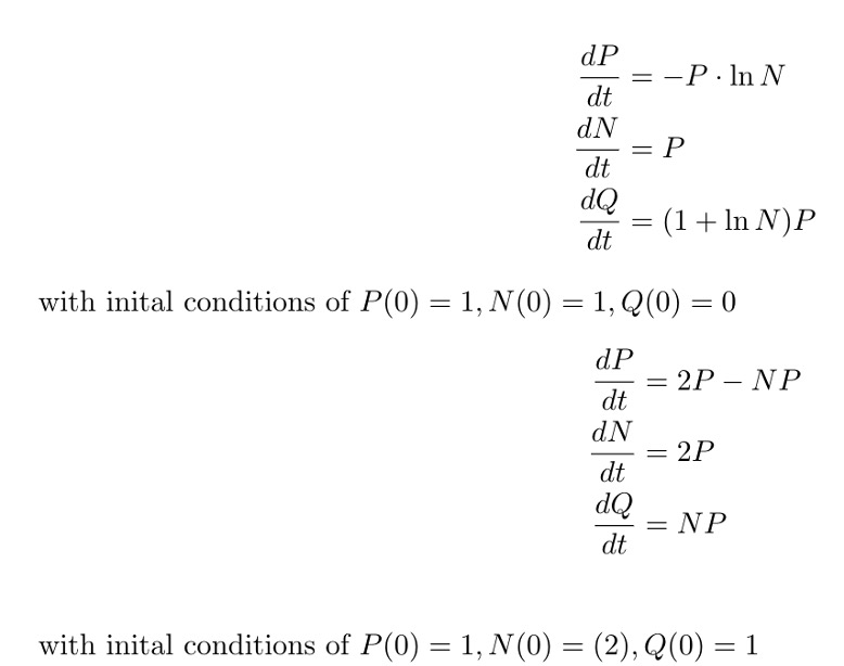Solved I have two systemes of ODE with initial conditions I | Chegg.com