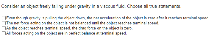 Solved Consider an object freely falling under gravity in a | Chegg.com