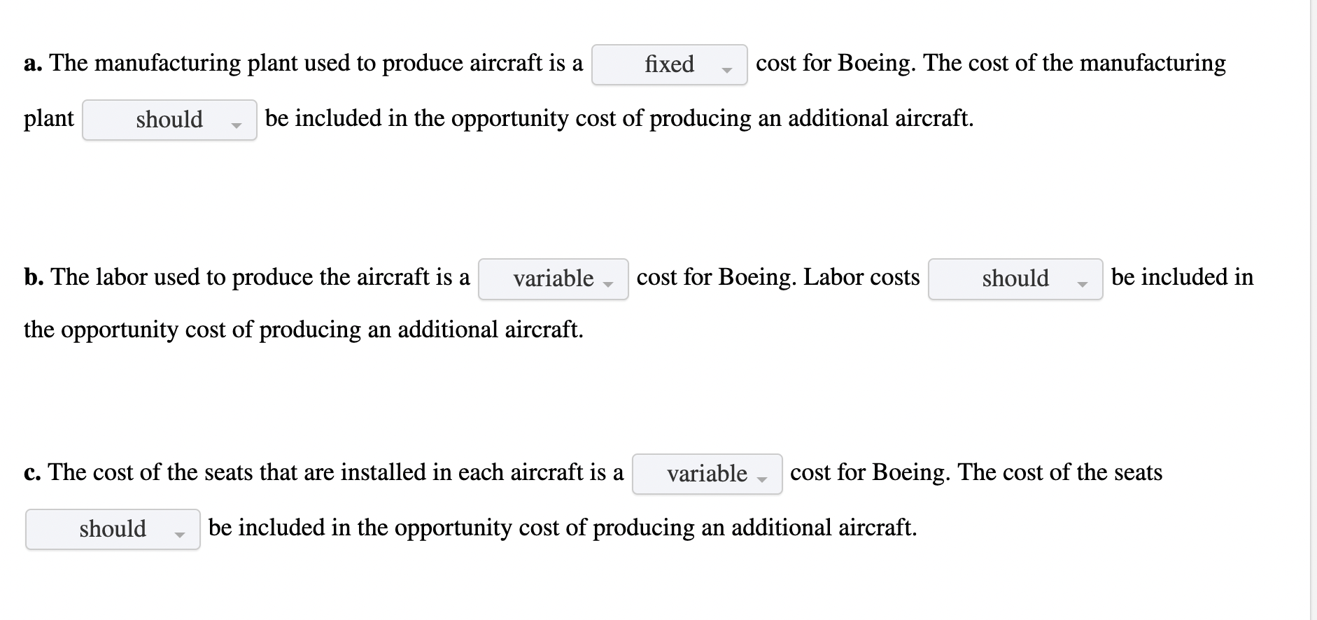 Solved a. ﻿The manufacturing plant used to produce aircraft | Chegg.com