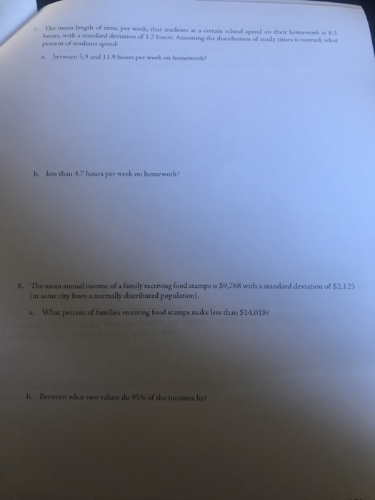 Solved The mean length of time, per week, that students at | Chegg.com