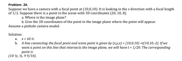 Solved Problem- 24. Suppose we have a camera with a focal | Chegg.com
