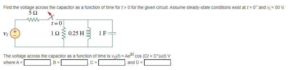 Solved Find the voltage across the capacitor as a function | Chegg.com