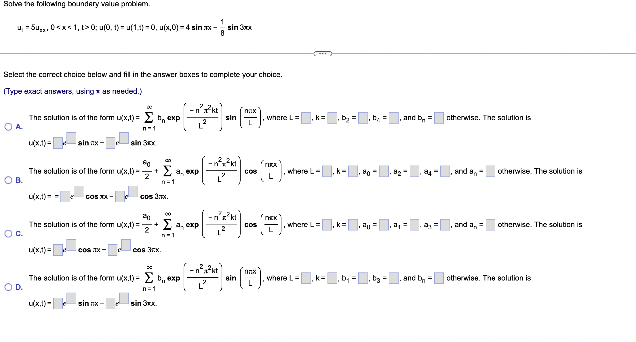 Solved Solve the following boundary value | Chegg.com