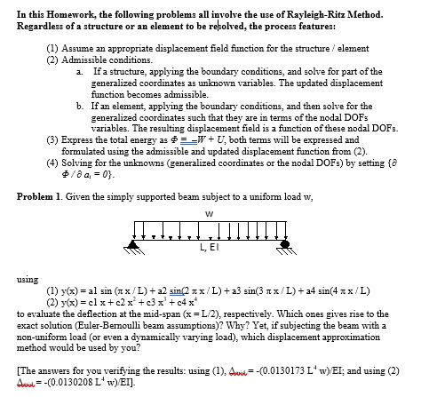 Solved In this Homework, the following problems all involve | Chegg.com