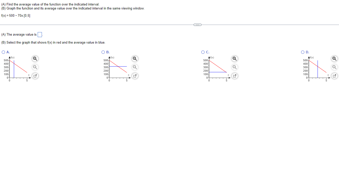 Solved A Find The Average Value Of The Function Over The