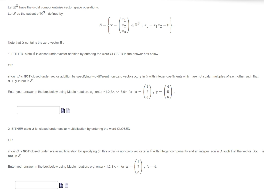 Solved Let R3 have the usual componentwise vector space | Chegg.com