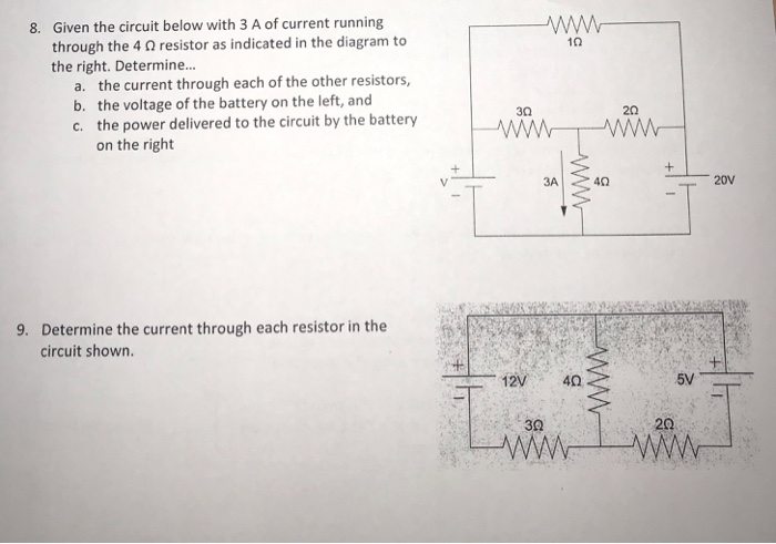 Solved Given the circuit below with 3 A of current running | Chegg.com