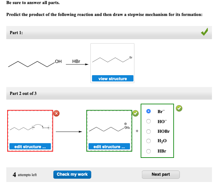 Solved Be sure to answer all parts. Predict the product of | Chegg.com