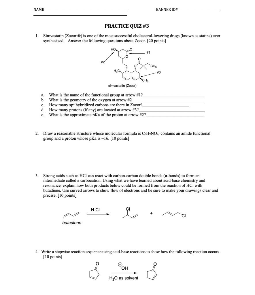Solved this is a practice quiz for OCHEM 1, i really dont | Chegg.com