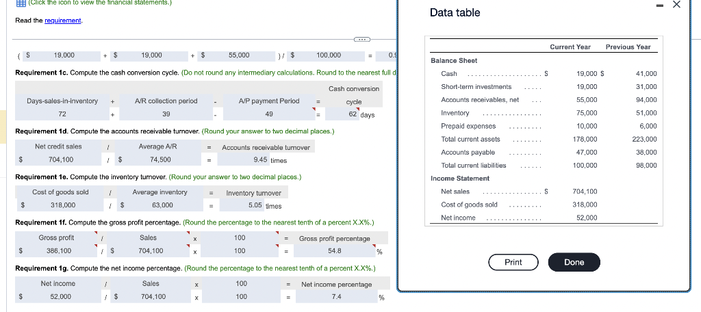 Solved . Would you please explain why I got 1c and 1f wrong? | Chegg.com