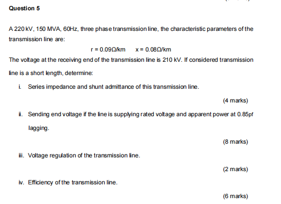 Solved Question 5 A 220 kV, 150 MVA, 60Hz, three phase | Chegg.com