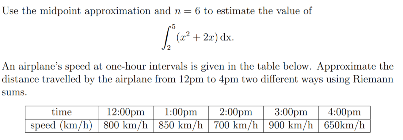 Solved Use the midpoint approximation and n= 6 to estimate | Chegg.com