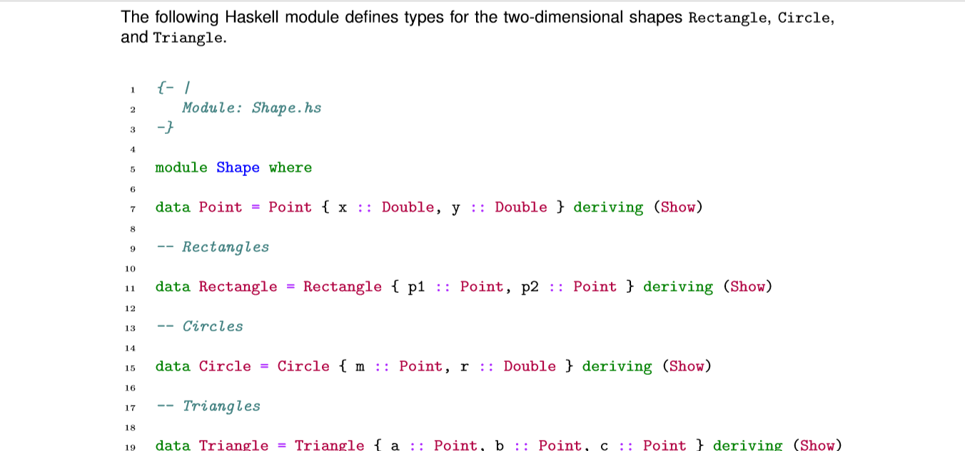 The following Haskell module defines types for the | Chegg.com