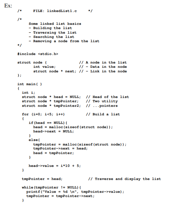 Solved Exercise #31: - Modify LinkedList1.c to contain a | Chegg.com