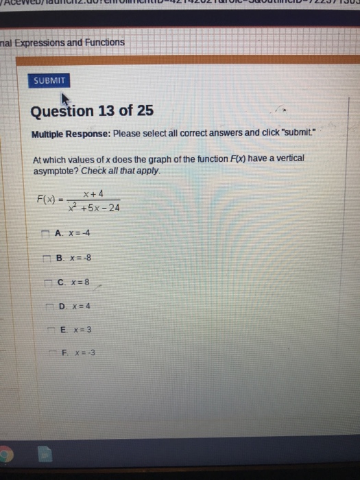 Solved nal Expressions and Functions SUBMIT Question 13 of | Chegg.com